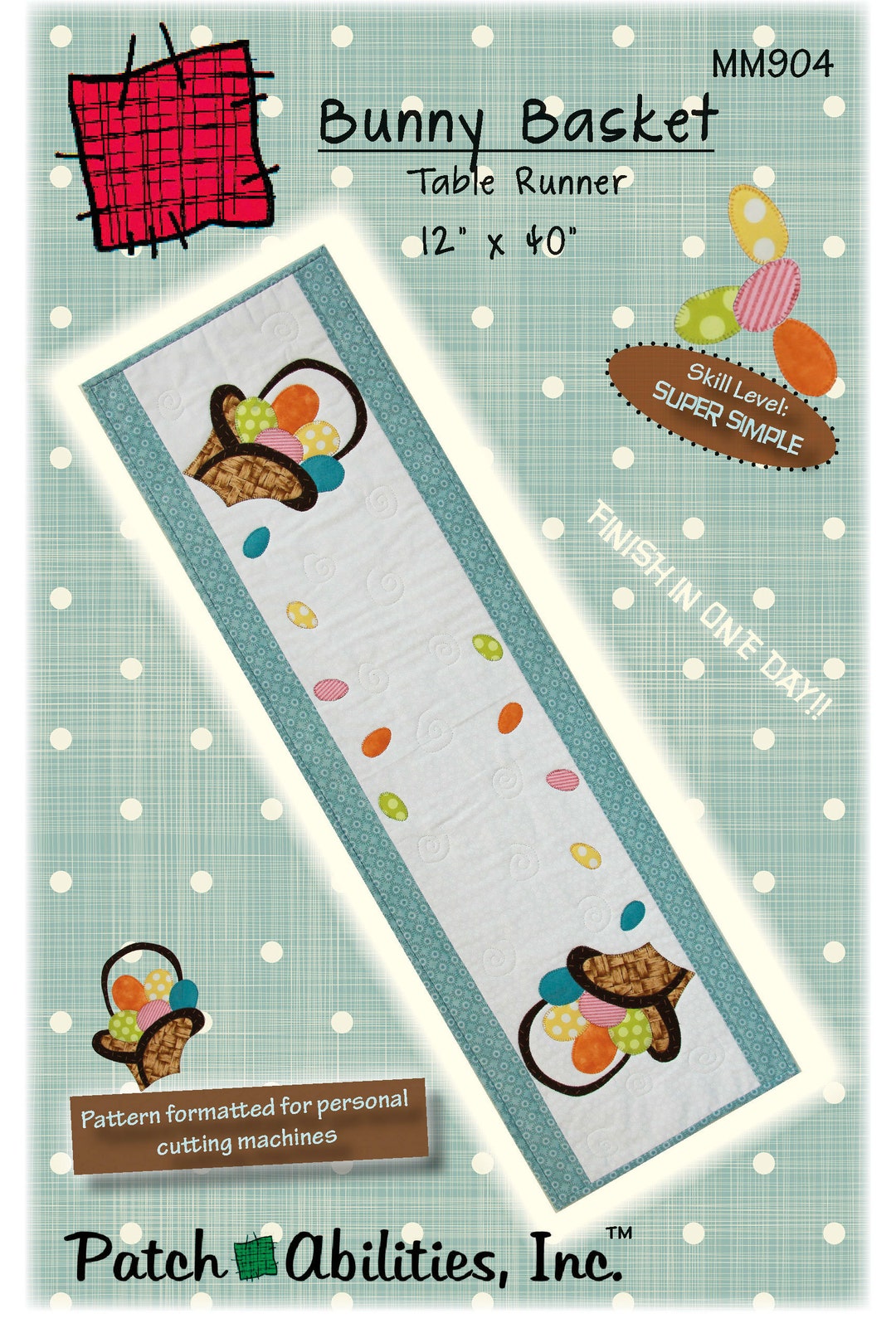 MM904 Bunny Basket Table Runner Instant PDF Sewing Pattern Download by ...
