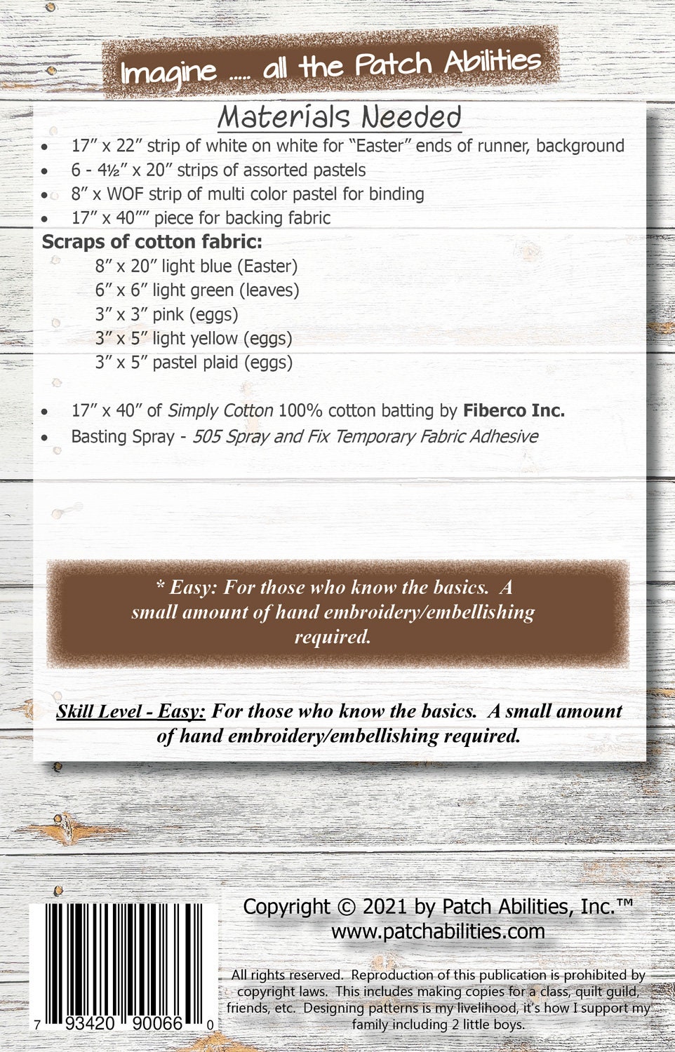 P265 Peaceful Easter Table Runner Instant PDF Digital Download Sewing ...