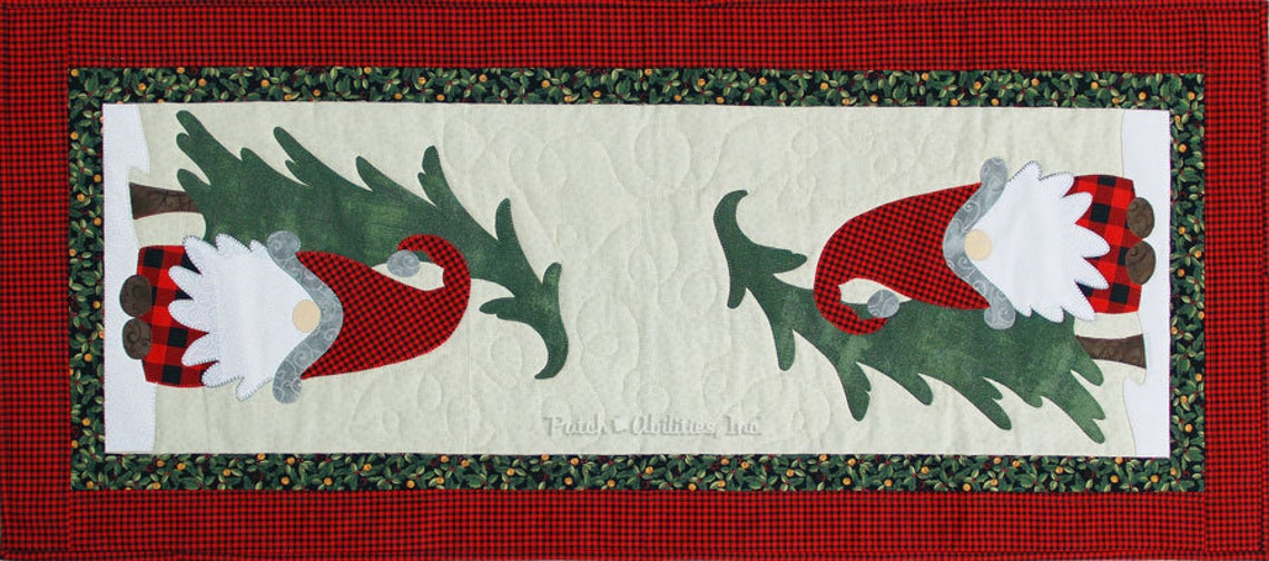 P263 Home With A Gnome Table Runner Instant PDF Digital Download Sewing ...
