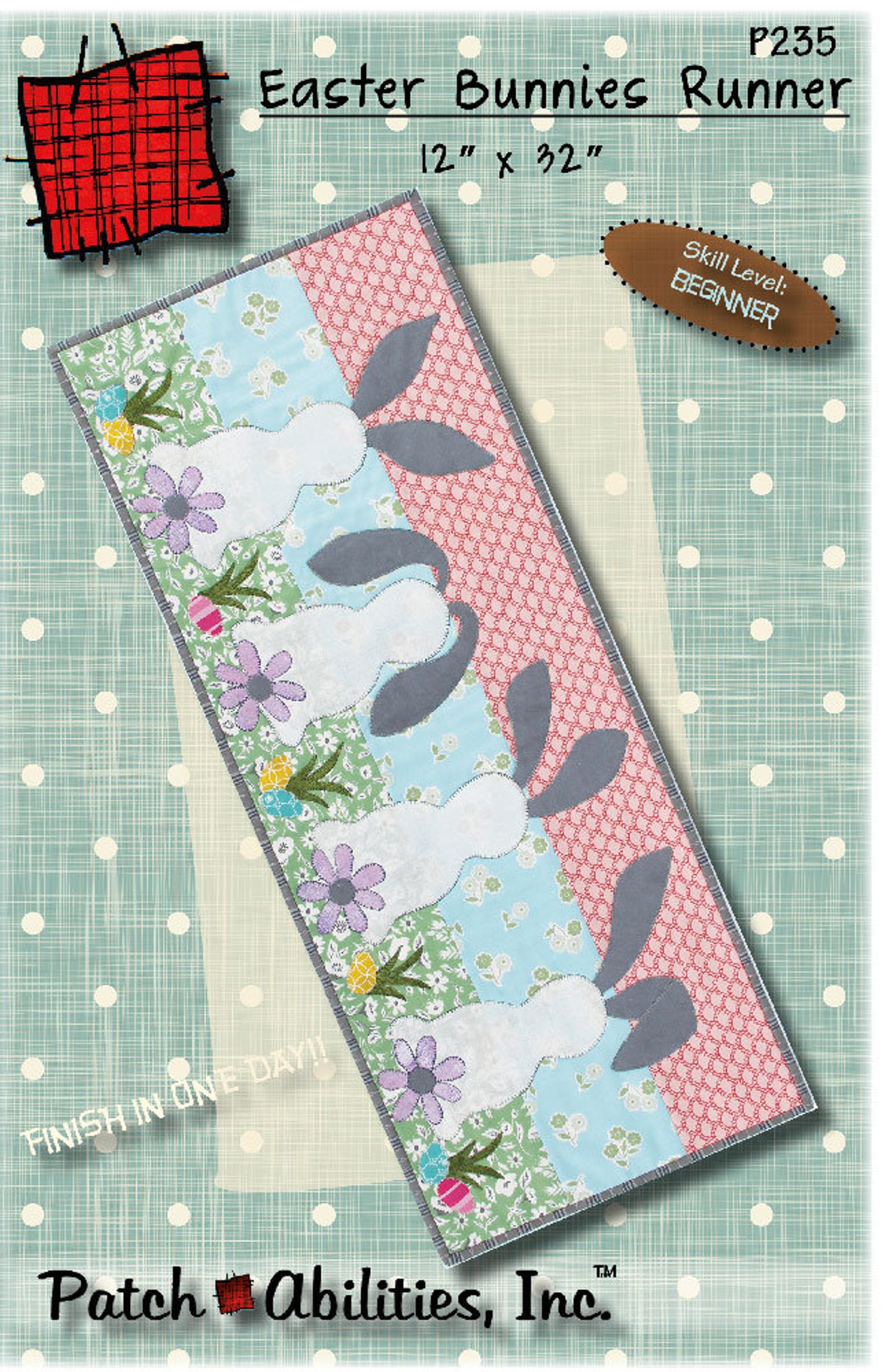 P235 Easter Bunnies Runner Table Runner Instant PDF Digital Download ...