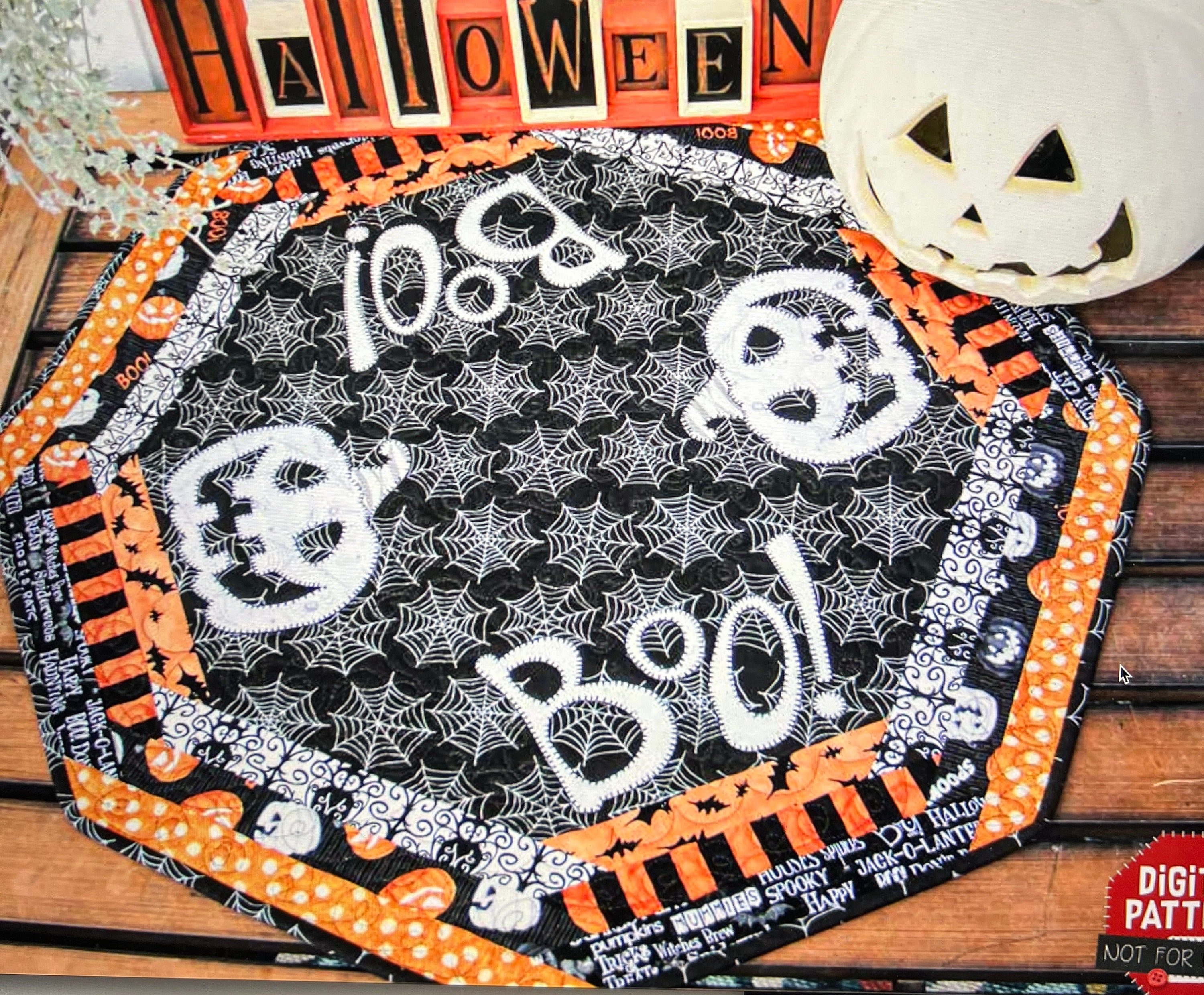P313 Boo Ya Table Mat Instant PDF Digital Download Sewing - Etsy