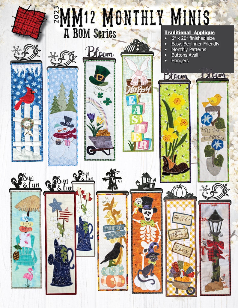 MM12-7 July Monthly Mini's A BOM Series 2022 Mystery Project Wall ...