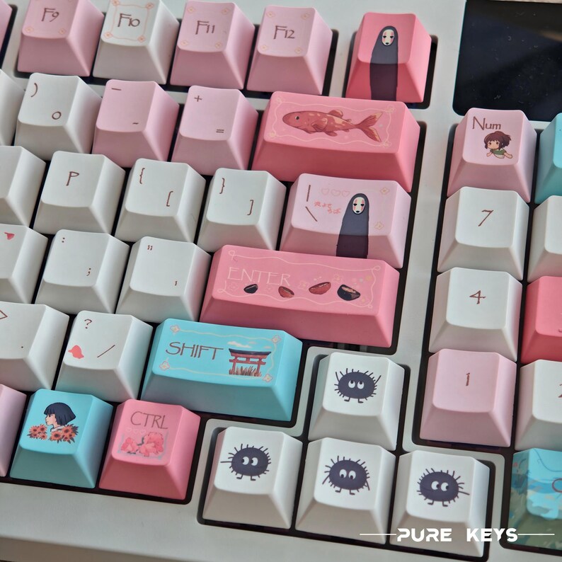 Anime PBT Dye-sub Keycaps, Cherry Profile, Custom Japanese Studio ...