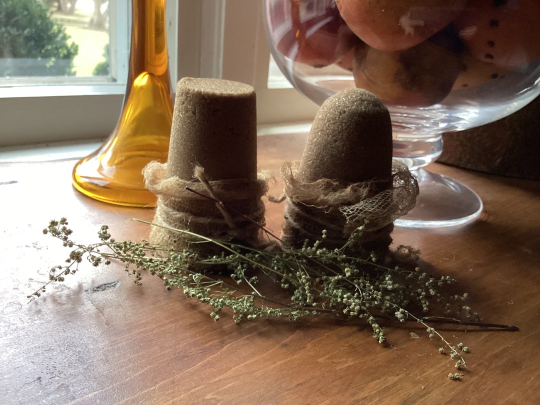 Petite Pair Early Primitive Colonial Sugar Cones Pantry Cakes Flat and ...