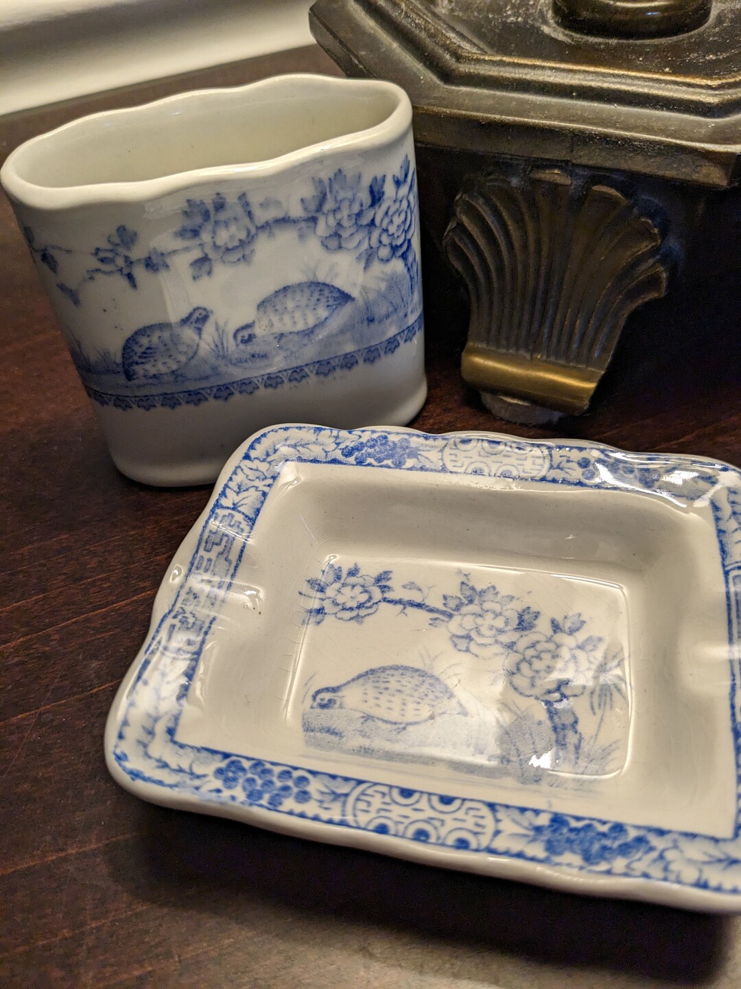 Antique Vintage Furnivals Quail Ashtray Vanity Ironstone 1913 Pattern ...