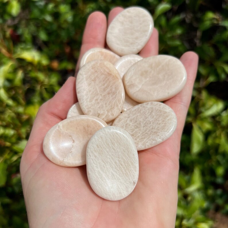 Peach Moonstone Worry Stone Polished Gemstone Crystal - Etsy