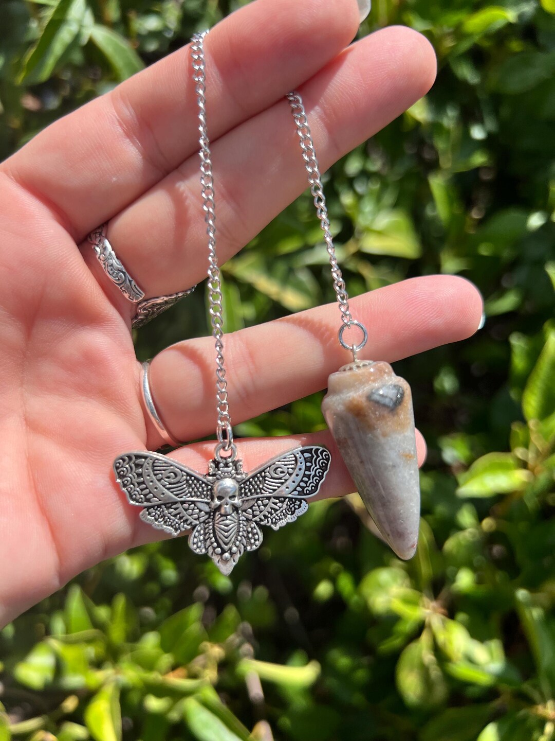 Deathhead Moth Jasper Pendulum - Etsy