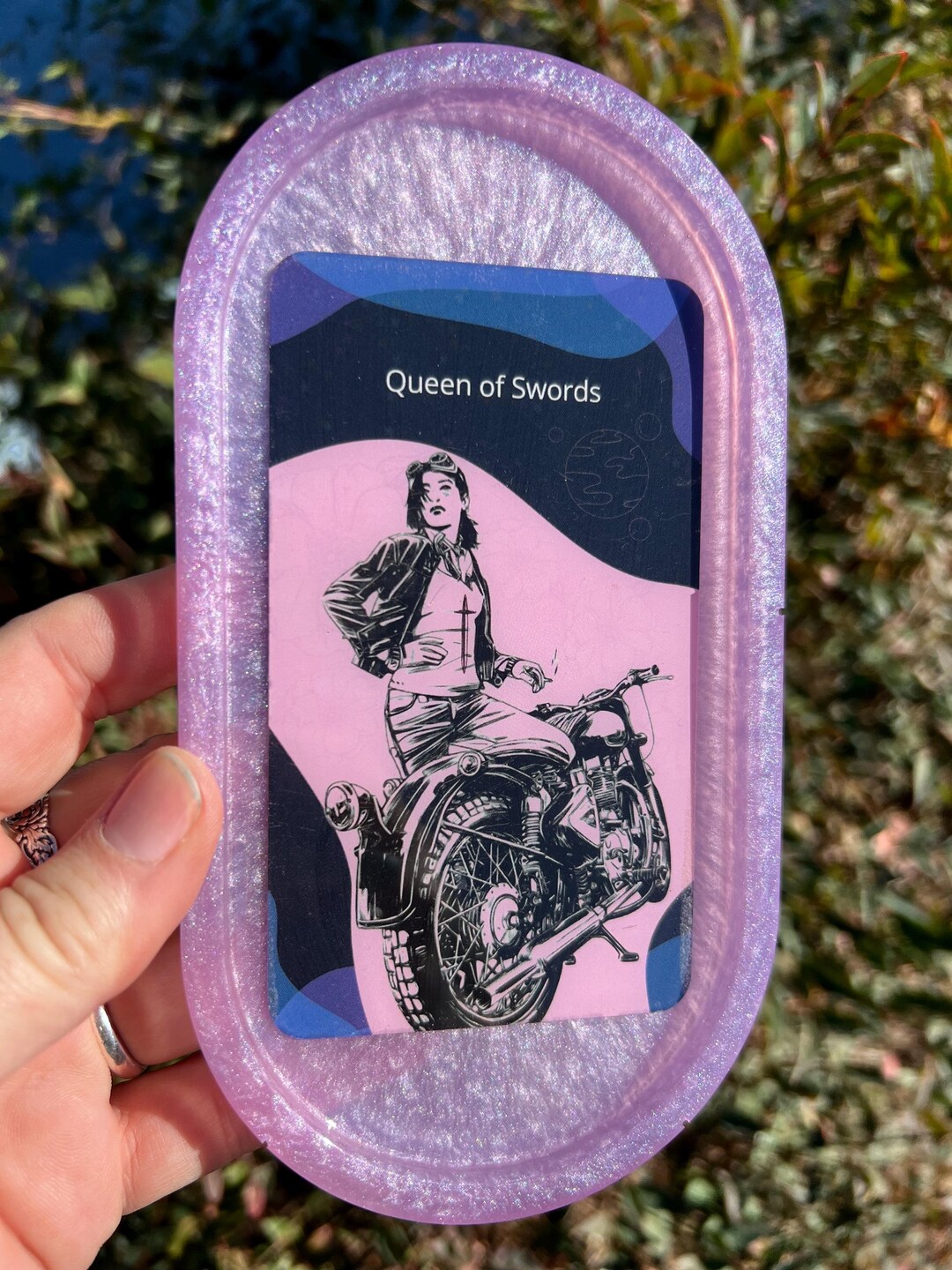 Queen of Swords Tarot Card Resin Tray, Decorative Trinket Tray ...