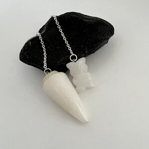 White Quartz Owl Pendulum - Etsy