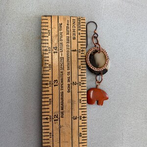 Tortoise Shell Red Jasper Bear Copper Drop Earrings - Etsy