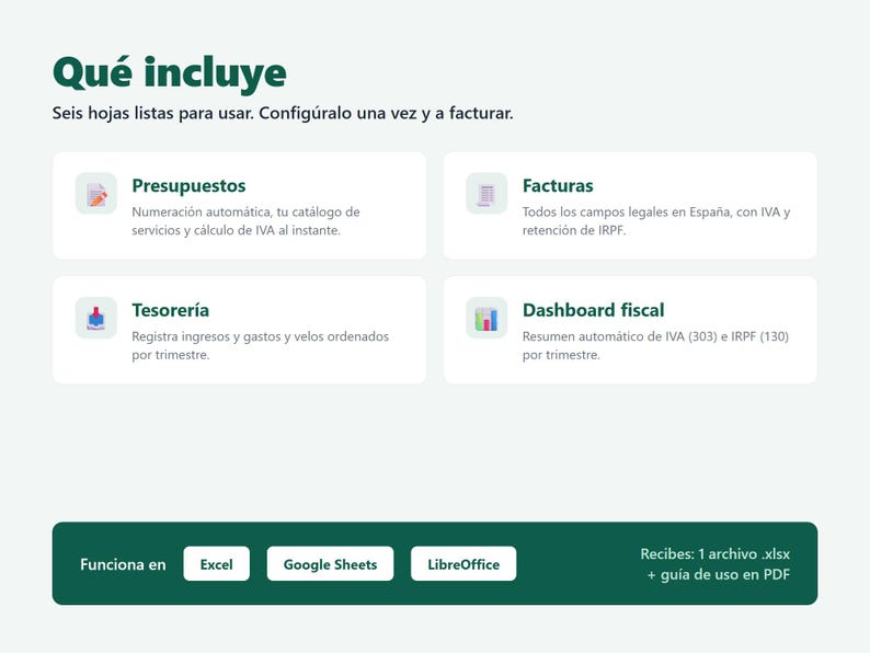 Excel Template for Self-employed Workers in Spain | Invoices, Quotes ...