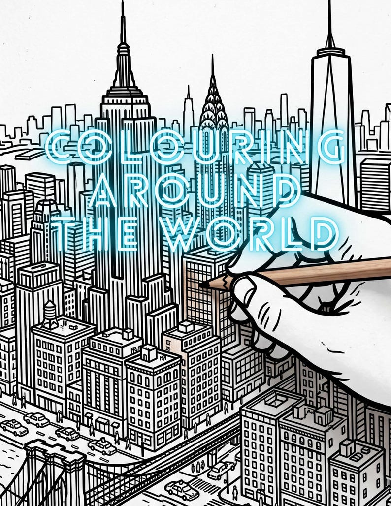 Colouring Book - Colouring Around the World - Etsy