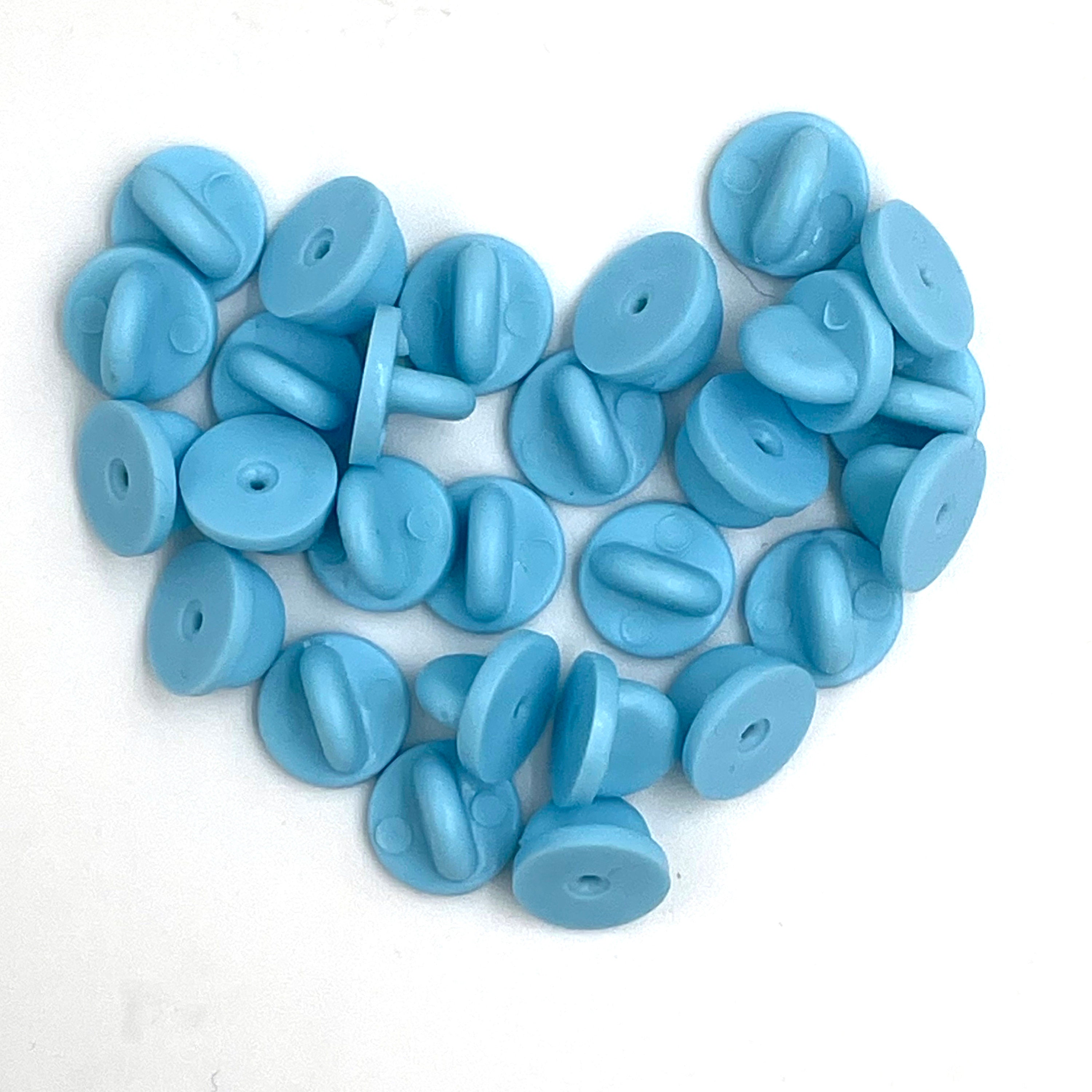 Rubber Pin Backs, Sky Blue, PVC Butterfly Clutches for Enamel Pins ...