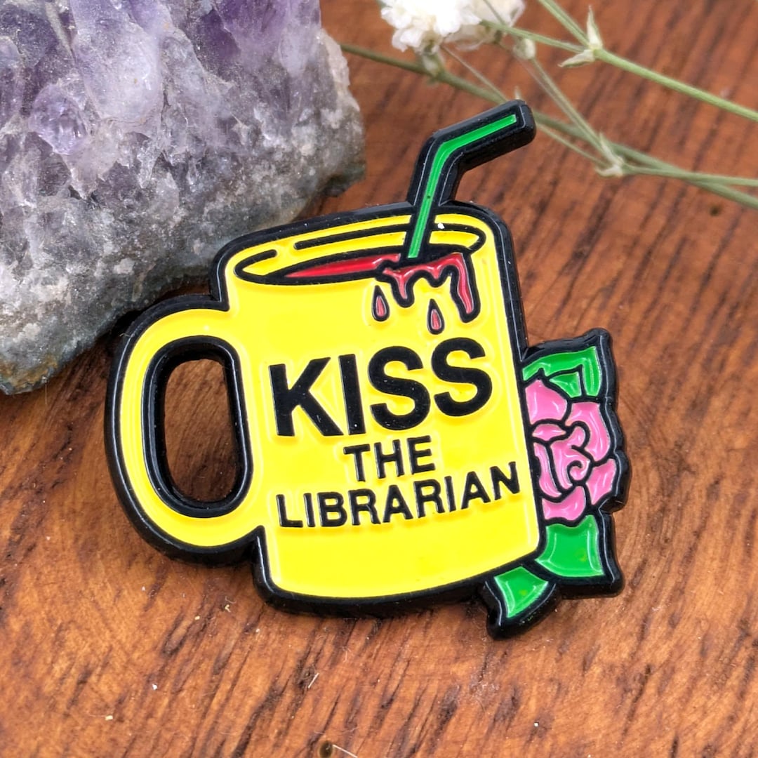 Kiss the Librarian Enamel Pin, Vampire Slayer, Goth Gift - Etsy