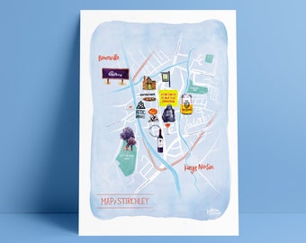 Stirchley Map, Stirchley Illustrated Map, Birmingham Art, City Map ...