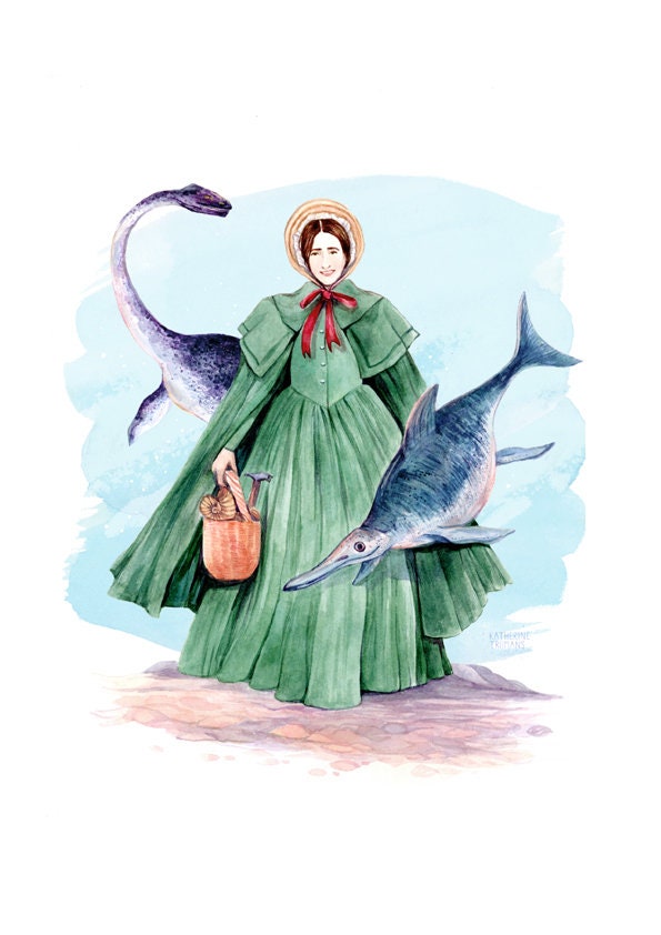 Mary Anning Fossil Hunter Art Print - Etsy