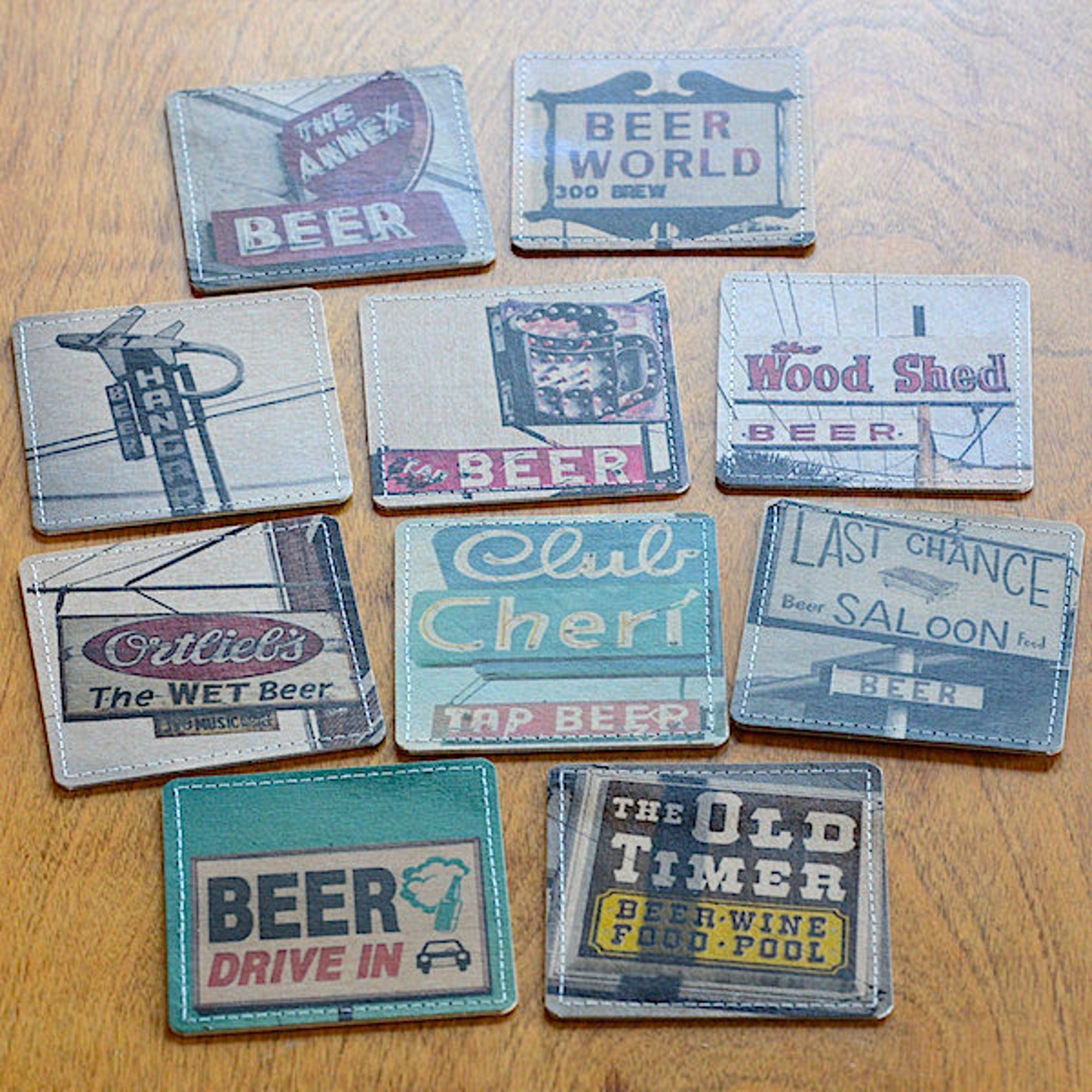 Beer Bar Photo Coasters Handmade From Upcycled Cardboard - Etsy