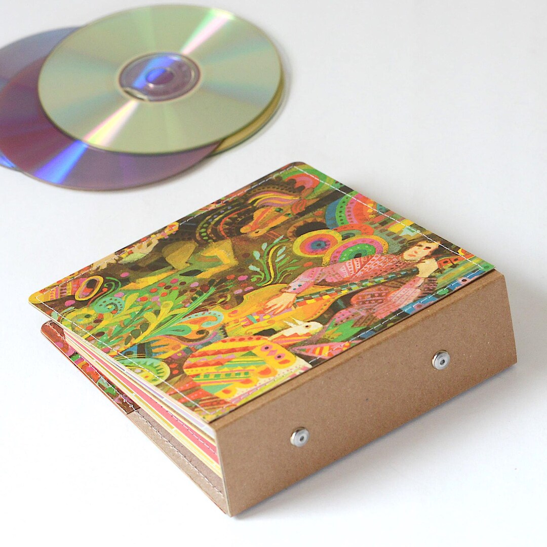 14 CD Wallet, CD/ DVD Storage Book Handmade From Upcycled Album Cover ...