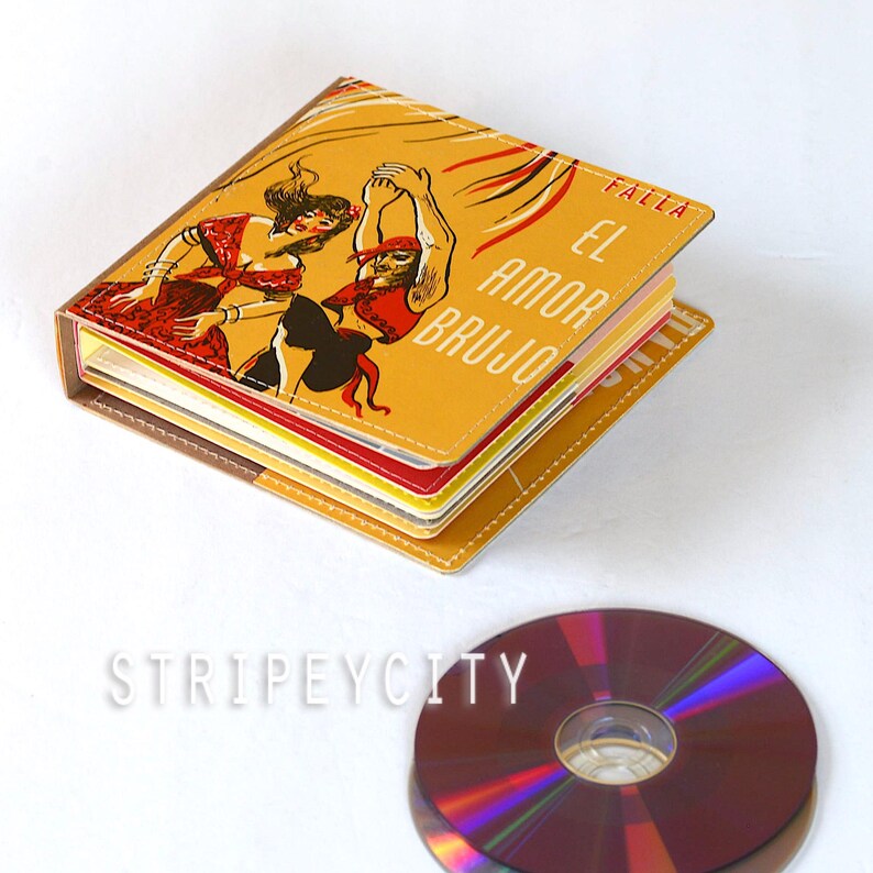 14 CD Wallet, CD/ DVD Storage Book Handmade From Upcycled Album Cover ...