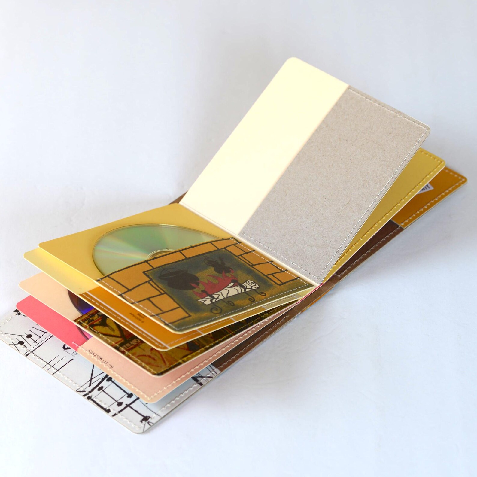 14 CD Wallet, CD/ DVD Storage Book Handmade From Upcycled Album Cover ...