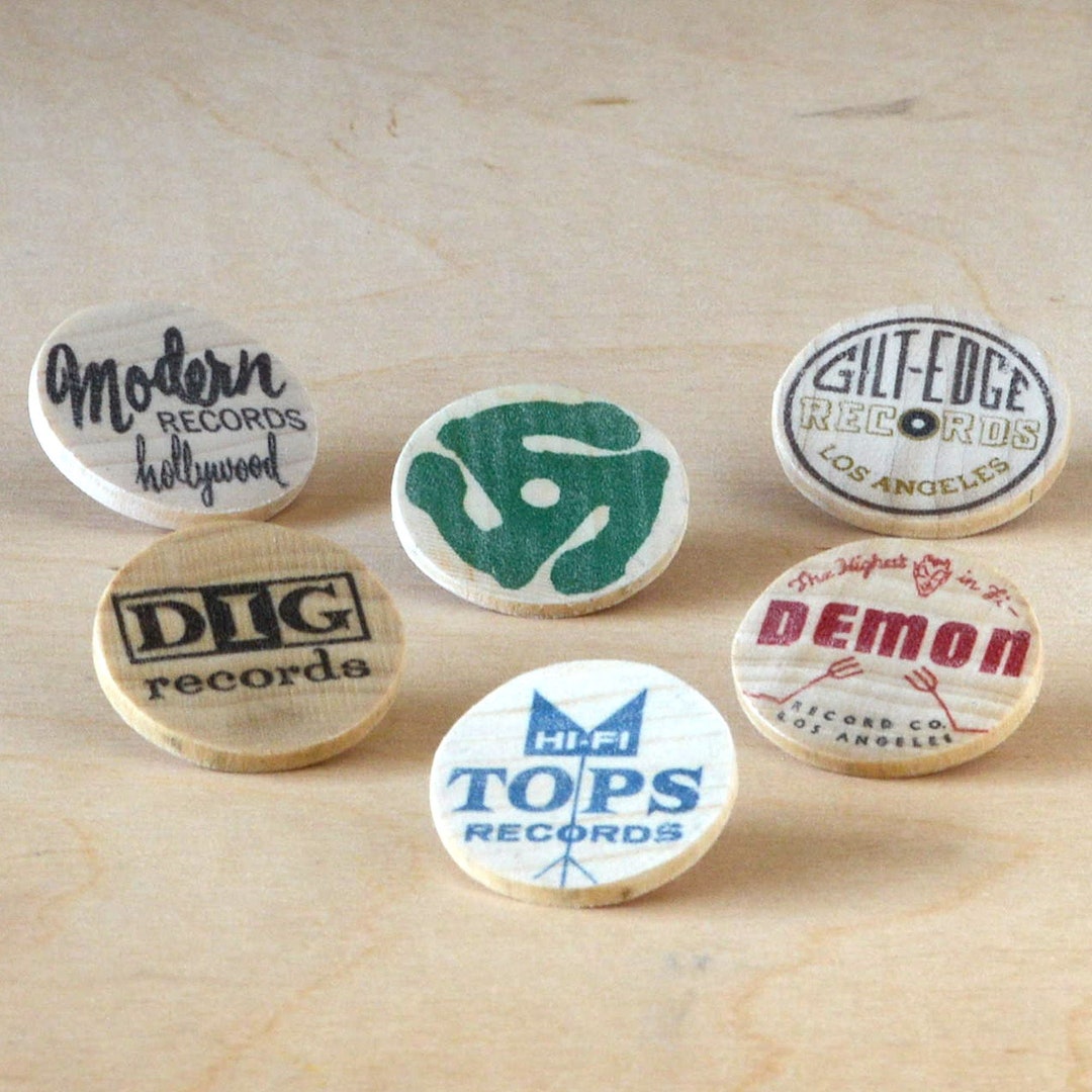 Extinct Los Angeles Record Label Pinback Buttons, Lapel Pins, Handmade ...