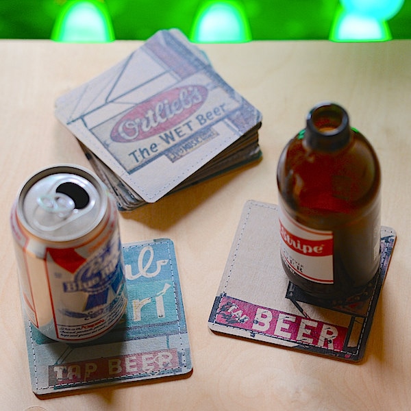 Beer Bar Photo Coasters Handmade From Upcycled Cardboard - Etsy