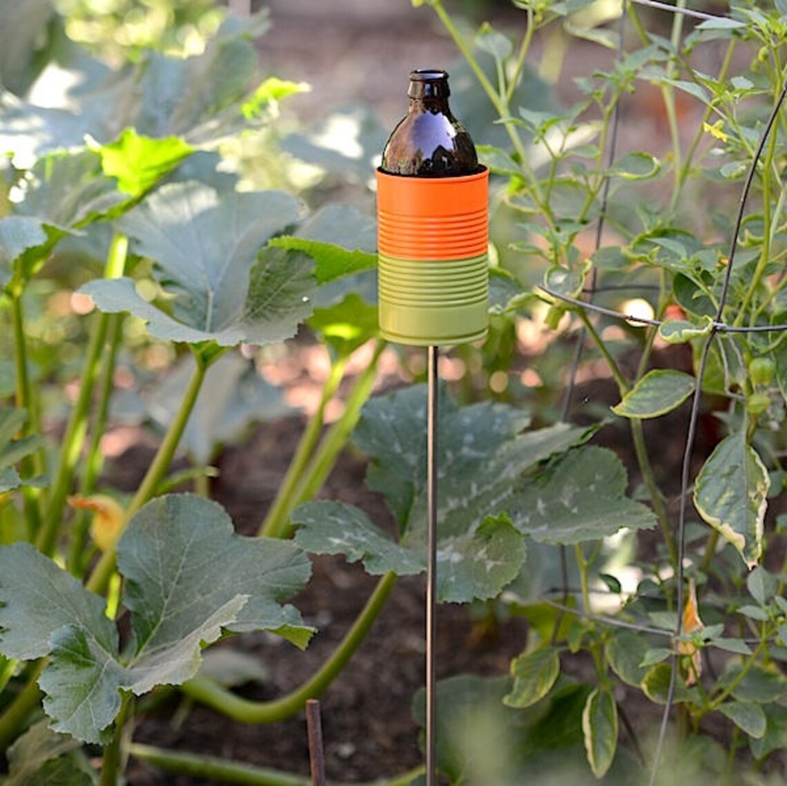 Two Tone Hobo Tin Can Beer Holder/ Garden Drink Holder/ - Etsy