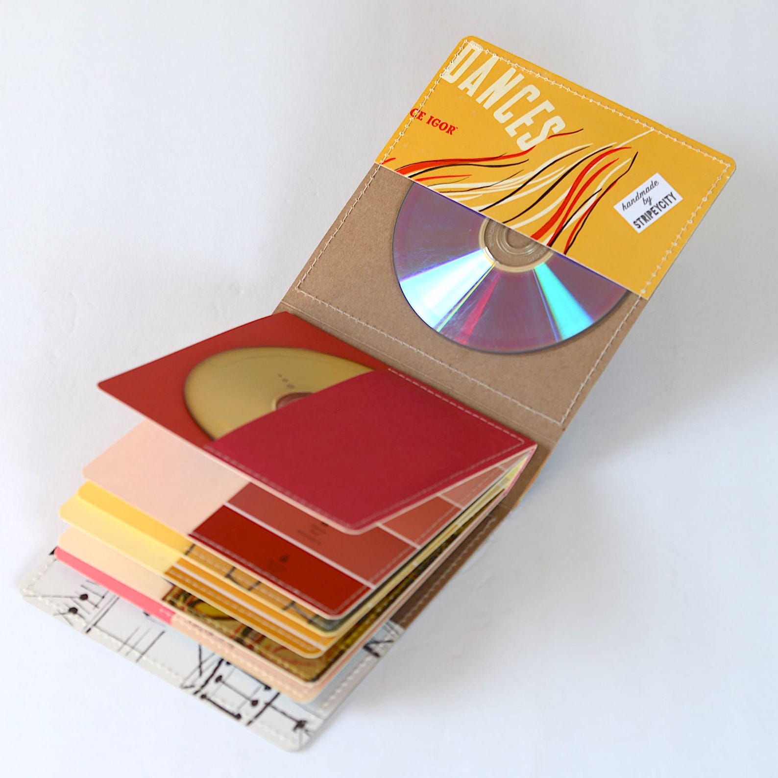 14 CD Wallet, CD/ DVD Storage Book Handmade From Upcycled Album Cover ...