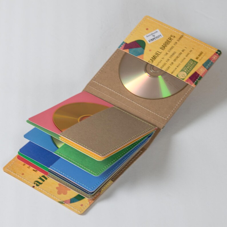 14 CD Wallet, CD/ DVD Storage Book Handmade From Upcycled Album Cover ...