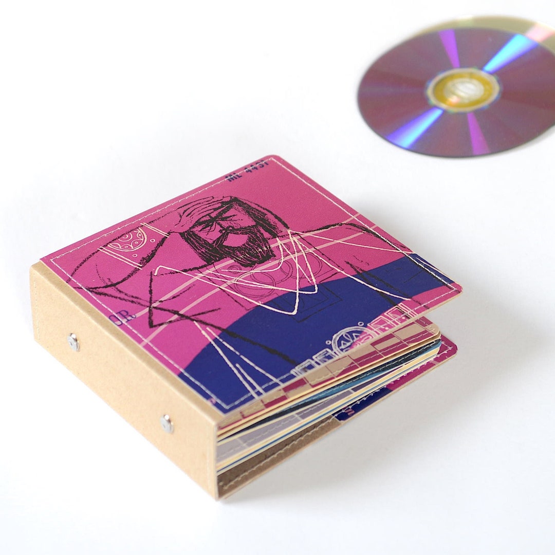 14 CD Wallet, CD/ DVD Storage Book Handmade From Upcycled Album Cover ...