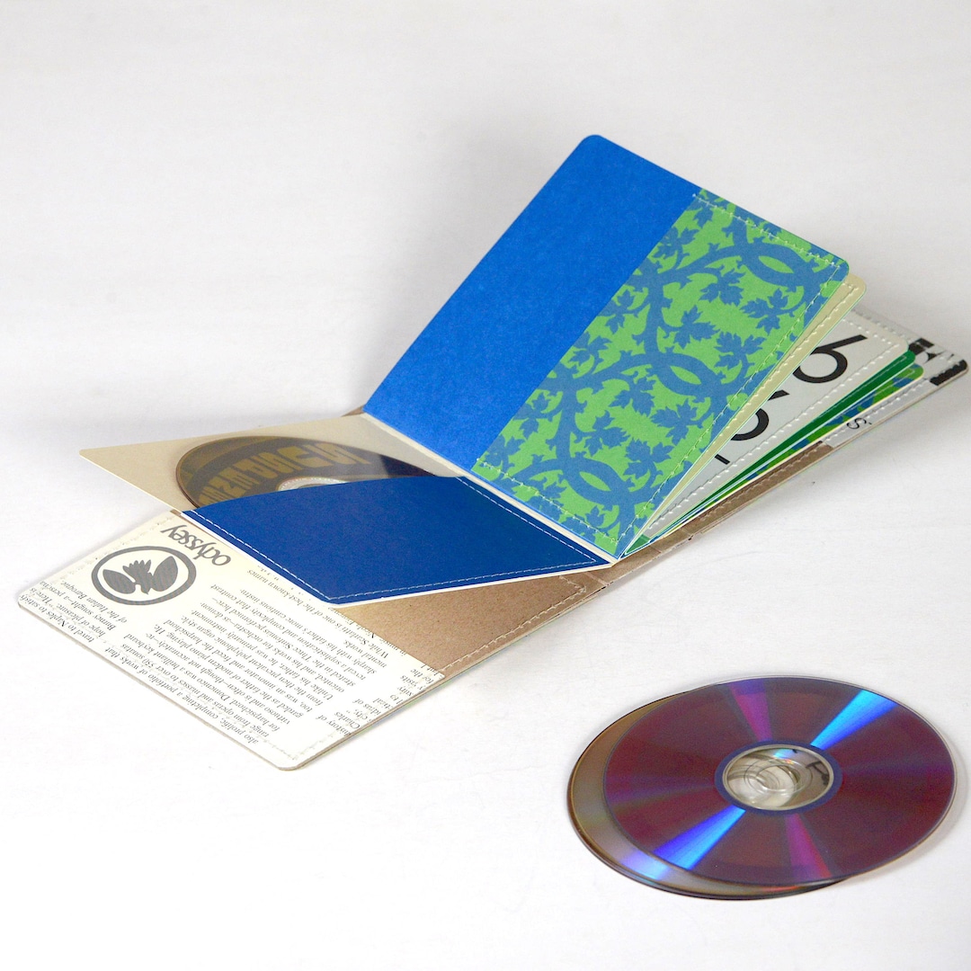 14 CD Wallet, CD/ DVD Storage Book Handmade From Upcycled Album Cover ...