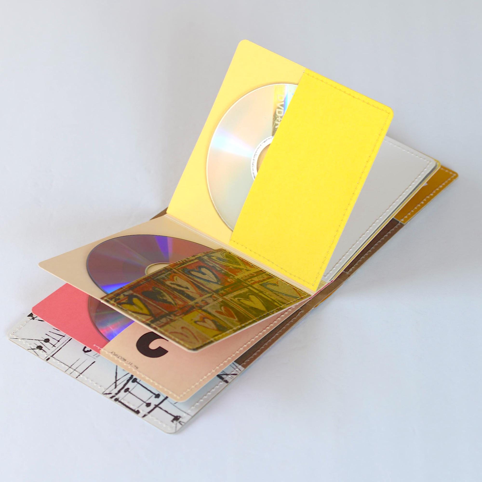 14 CD Wallet, CD/ DVD Storage Book Handmade From Upcycled Album Cover ...