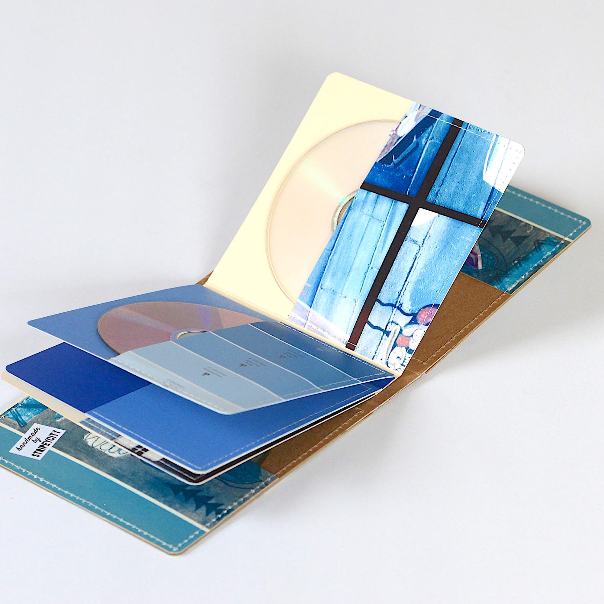10 CD/ DVD Wallet, CD Holder Book Handmade From Upcycled Album Cover - Etsy