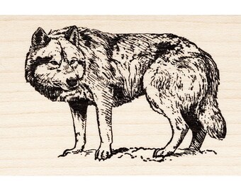 Wolf stamp | Etsy