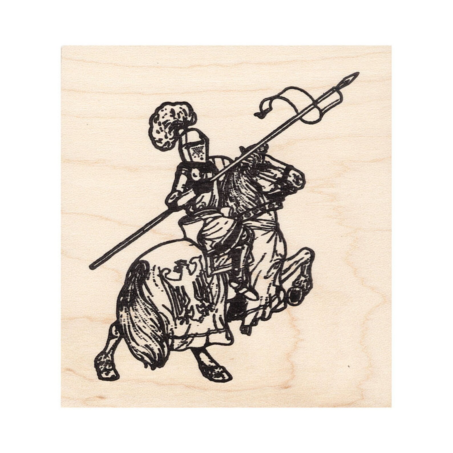 Knight on Horse 817K Beeswax Rubber Stamps Unmounted Cling, Mounted ...