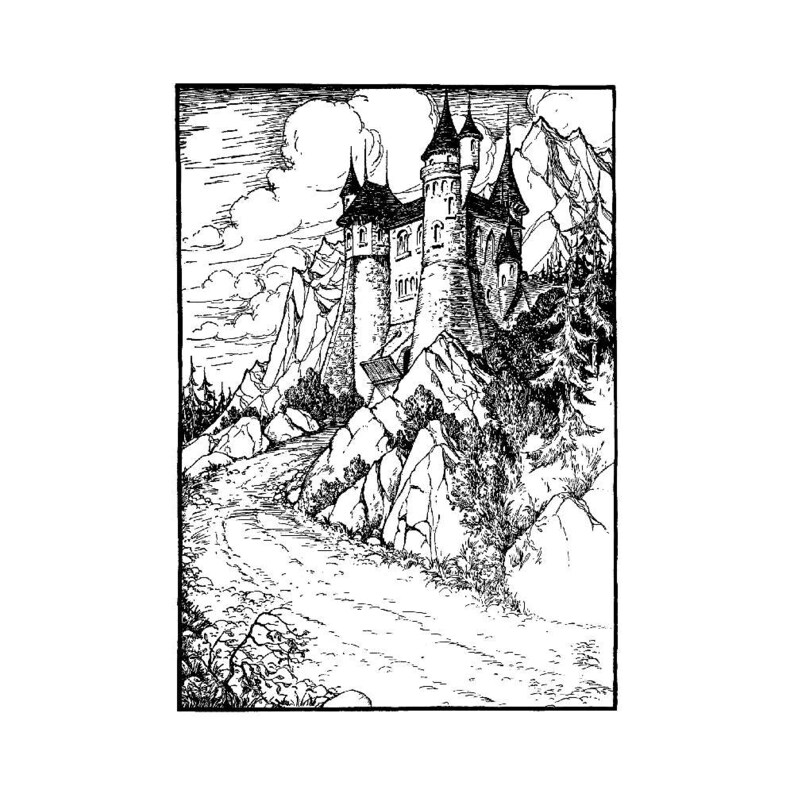 Castle With Drawbridge 589P Beeswax Rubber Stamps Unmounted | Etsy