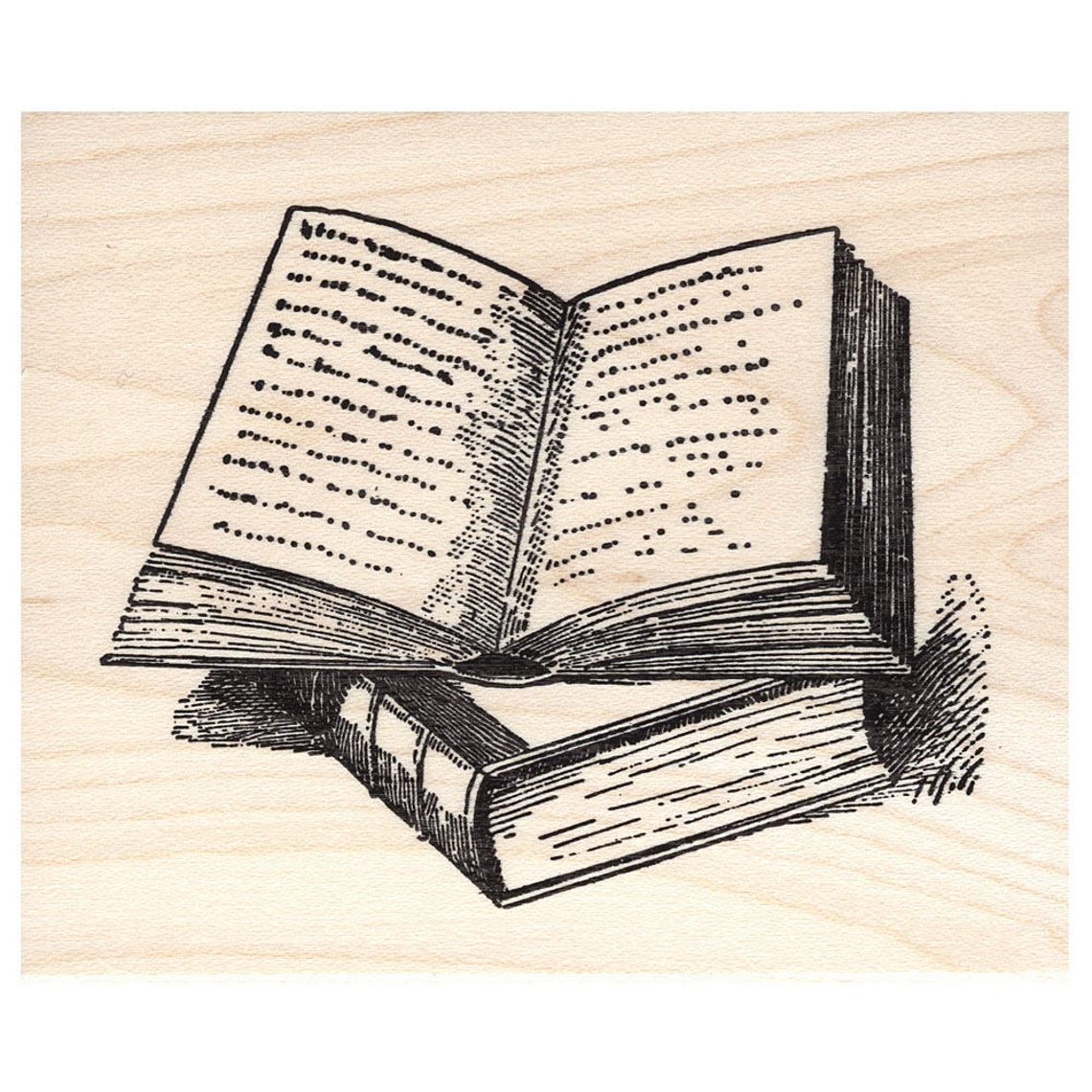 Propped Open Book 1261K Beeswax Rubber Stamps Unmounted Cing | Etsy