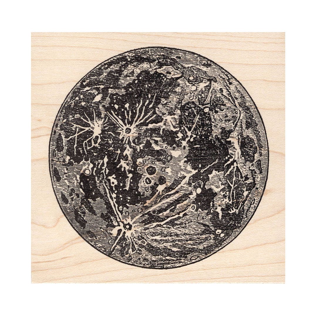 Small Moon 992G Moon Rubber Stamp, Space, Scenic, Landscape Stamping - Etsy