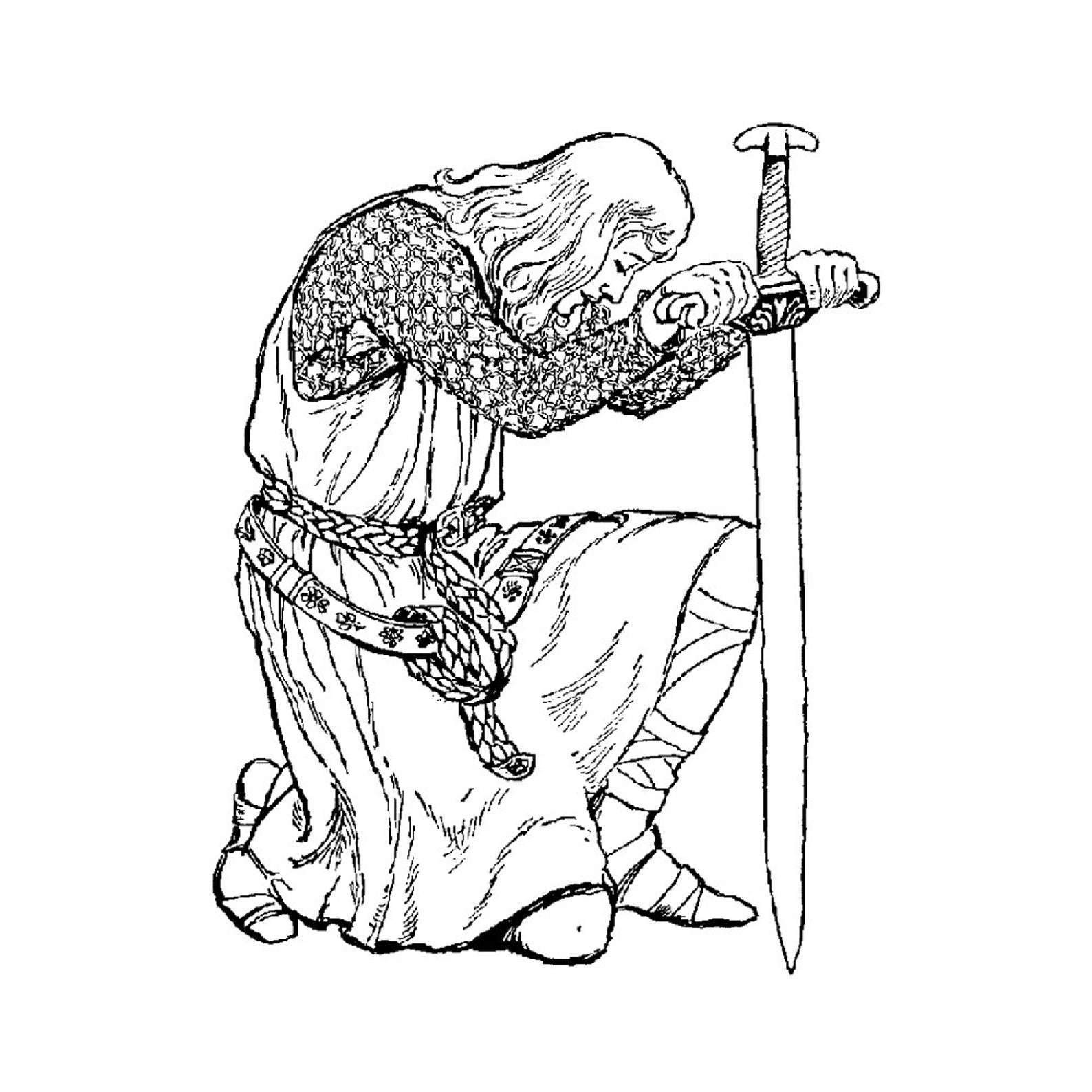 Kneeling Knight Large 259J Beeswax Rubber Stamps Unmounted, Cling ...