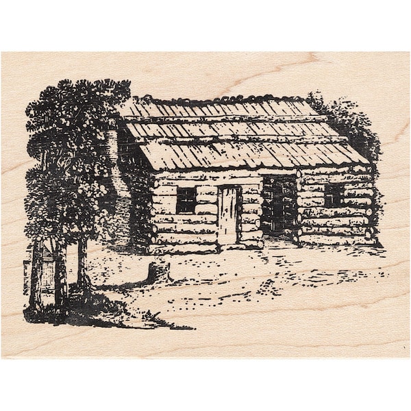 Log Cabin Ink Stamp - Etsy