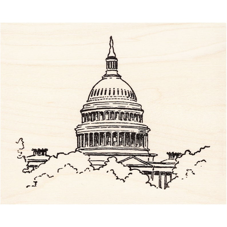 Capitol Building 1694K Beeswax Rubber Stamps Architecture Unmounted ...