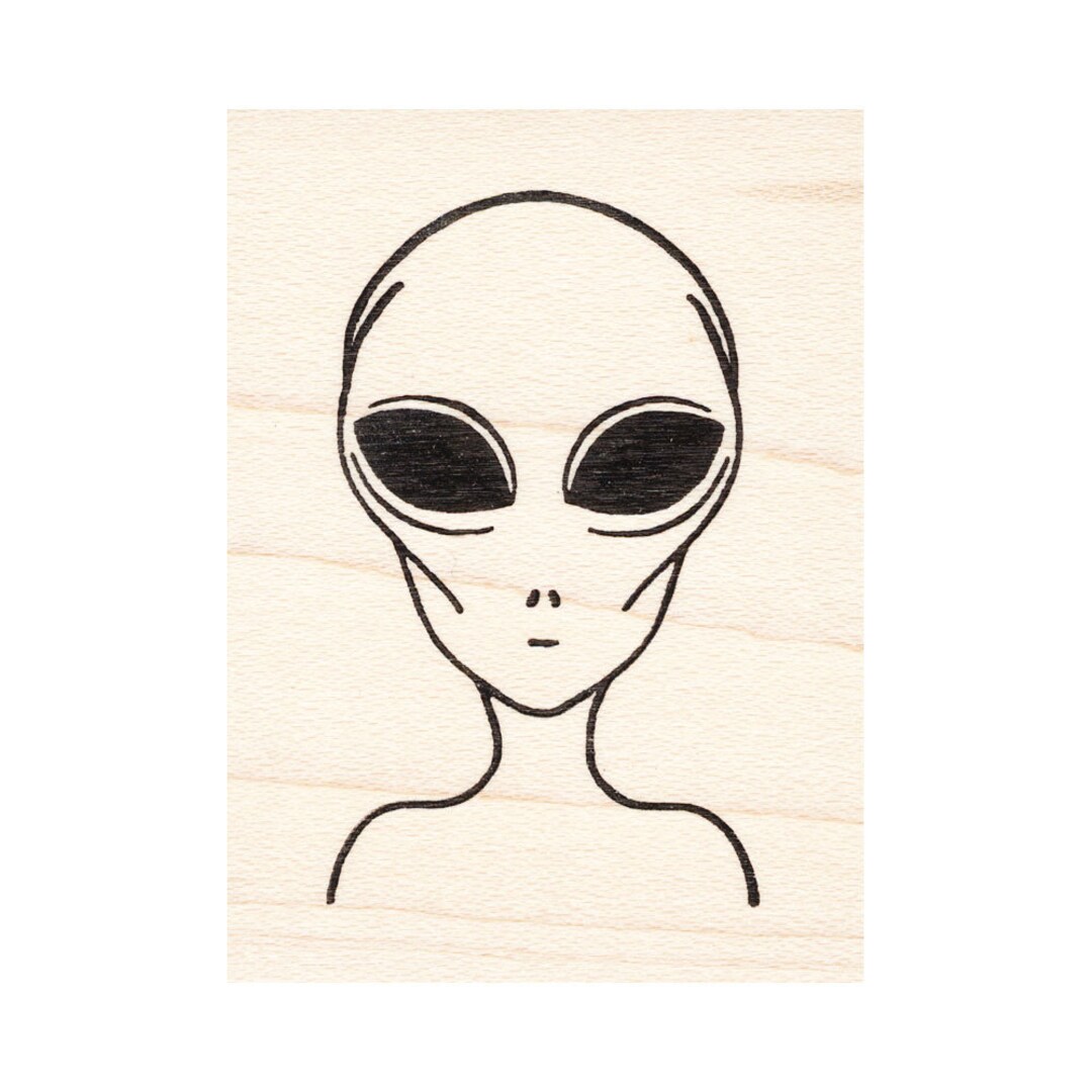 Alien Head 1787F Rubber Stamp, Science Fiction Space Stamping - Etsy