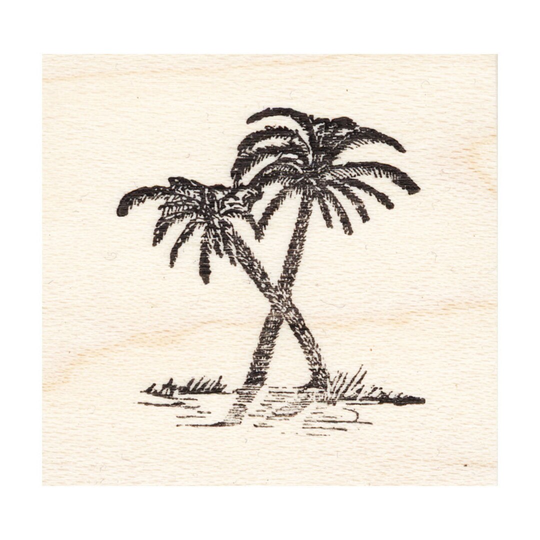 Crossed Palm Trees 1678D Beeswax Rubber Stamps Unmounted, Cling ...