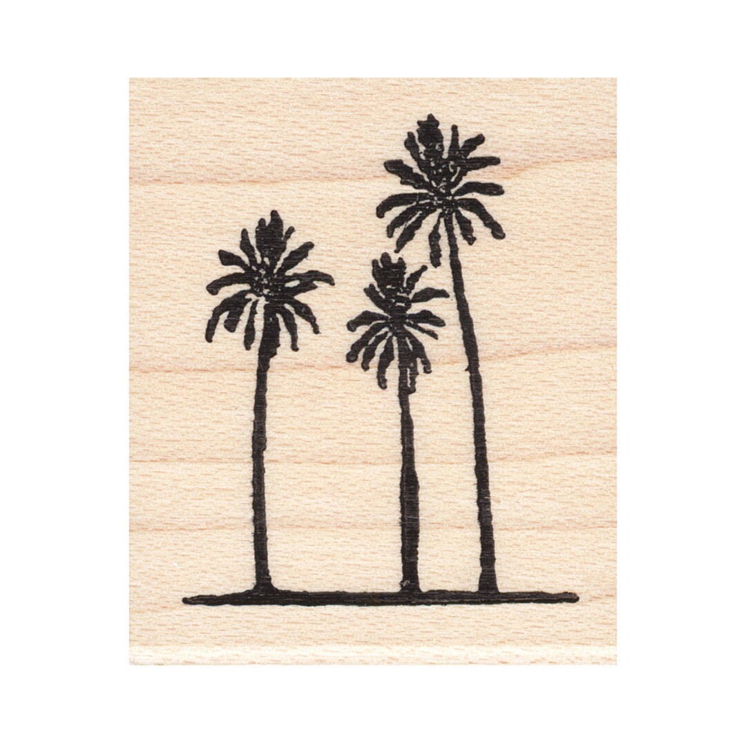 3 Far Palms 40E Palm Tree Rubber Stamp, Tropical, Scenic, Landscape ...