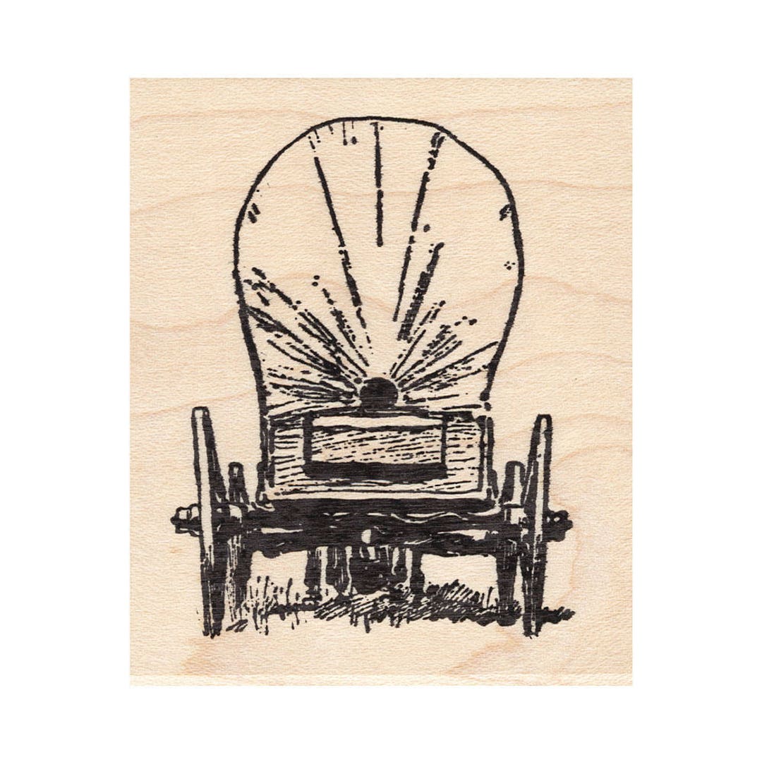 Covered Wagon 1073I Beeswax Rubber Stamps Unmounted, Cling, Mounted ...