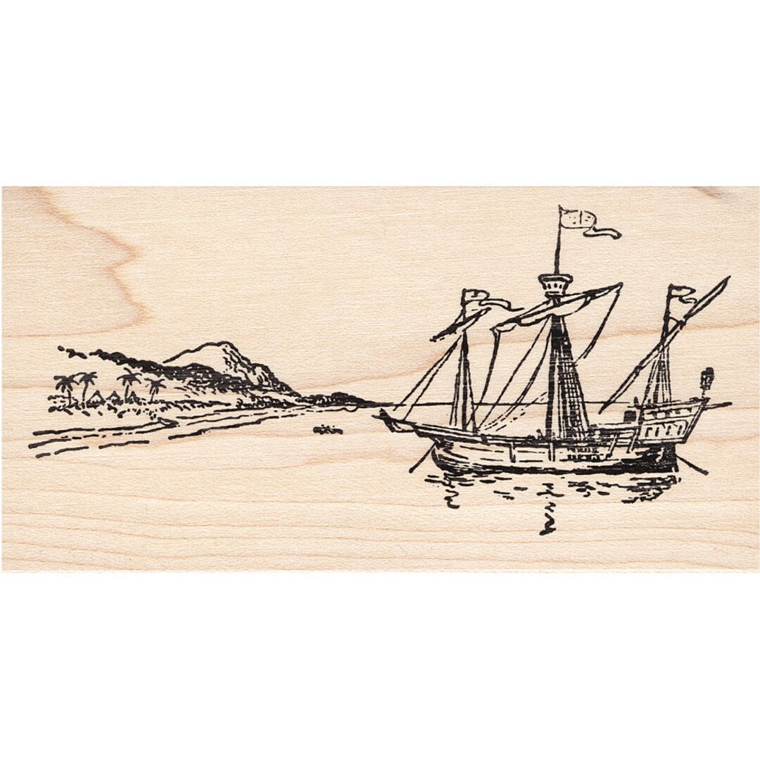 Pirate Ship 165K Beeswax Rubber Stamps Unmounted, Cling, Mounted Stamp ...