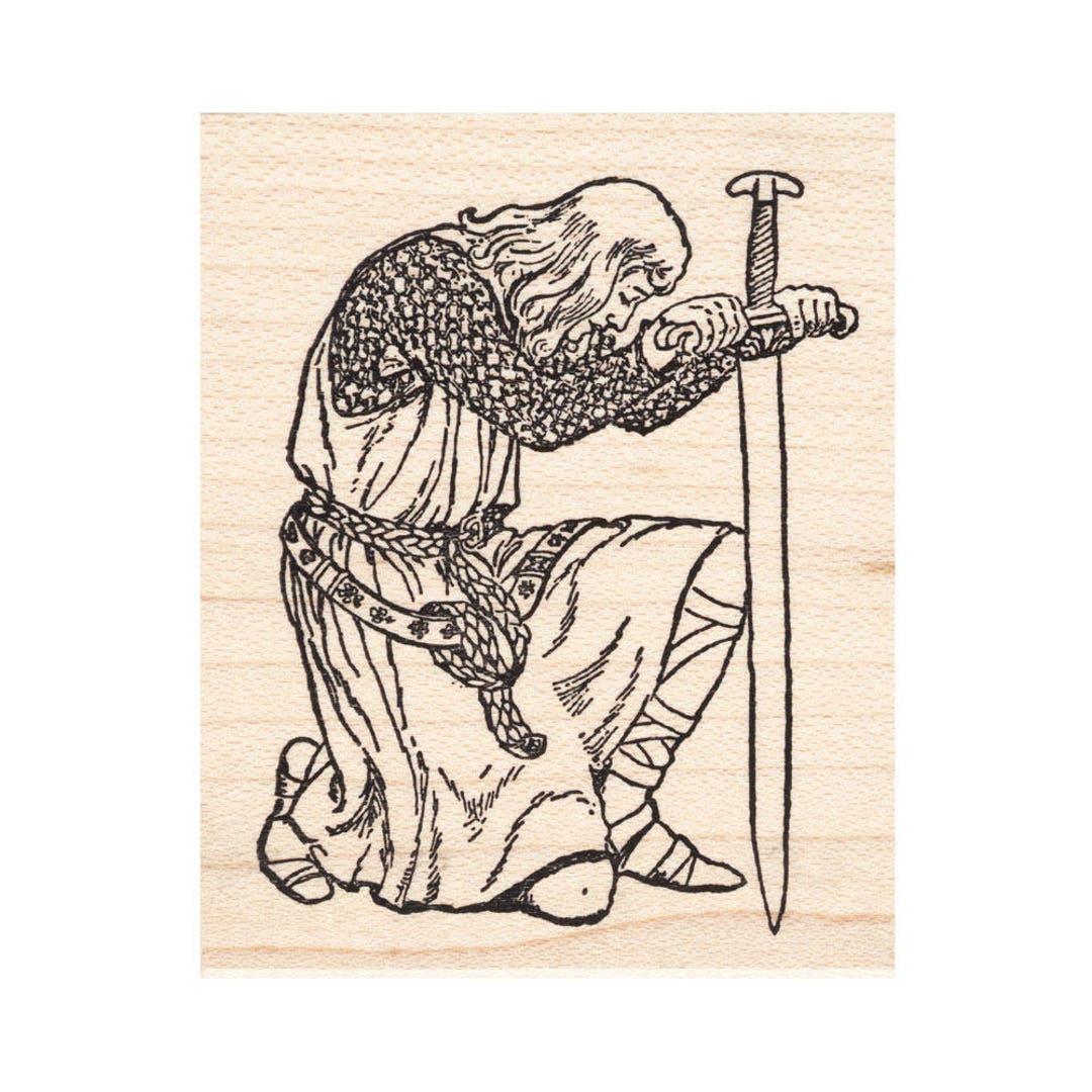 Kneeling Knight Large 259J Beeswax Rubber Stamps Unmounted, Cling ...