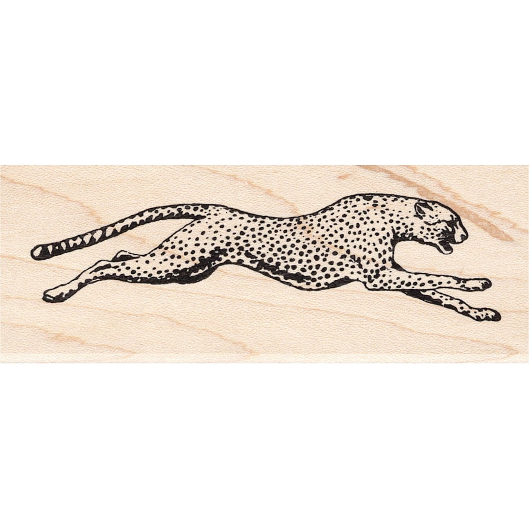 Running Cheetah 1494J Beeswax Rubber Stamps Unmounted, Cling, Mounted ...