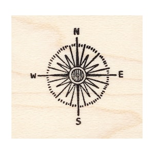 Mini Compass Rose 1719D Beeswax Rubber Stamps Unmounted, Cling, Mounted ...