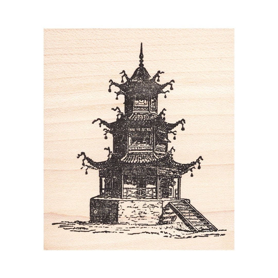 Asian Temple 798I Beeswax Rubber Stamps Unmounted, Cling, Mounted Asian ...